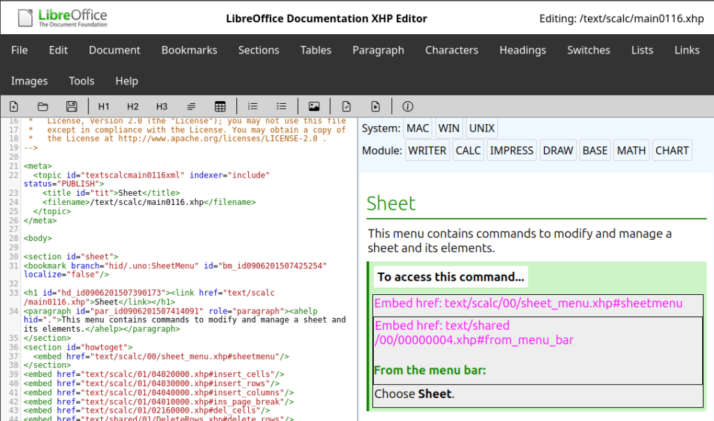 LibreOffice-Hilfedateien haben jetzt einen viel besseren Inhaltseditor - Deutscher Community-Blog